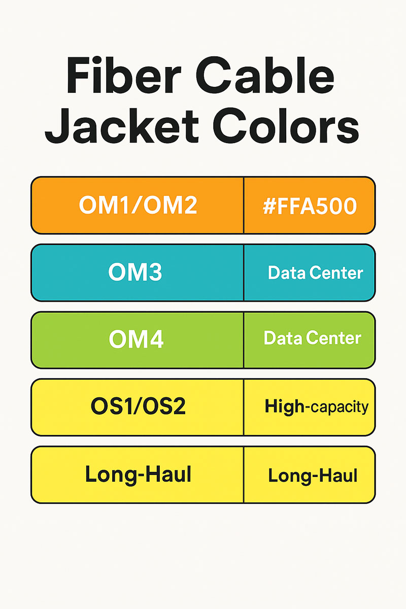 Fiber Optic Color Code Explained: Jacket, Connector & Buffer Colors ...